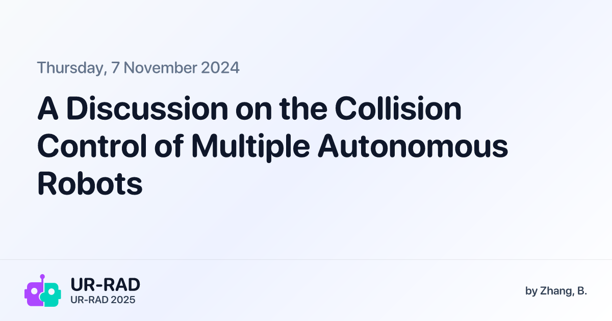 A Discussion on the Collision Control of Multiple Autonomous Robots ...